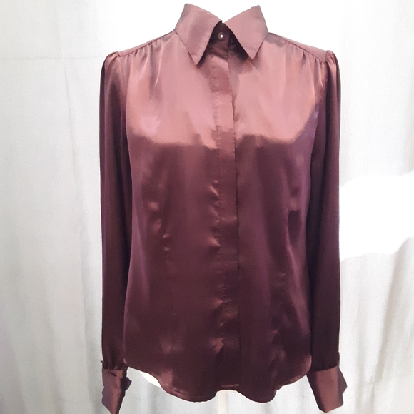 Apostrophe | Tops | Apostrophe Burgundy Blouse | Poshmark